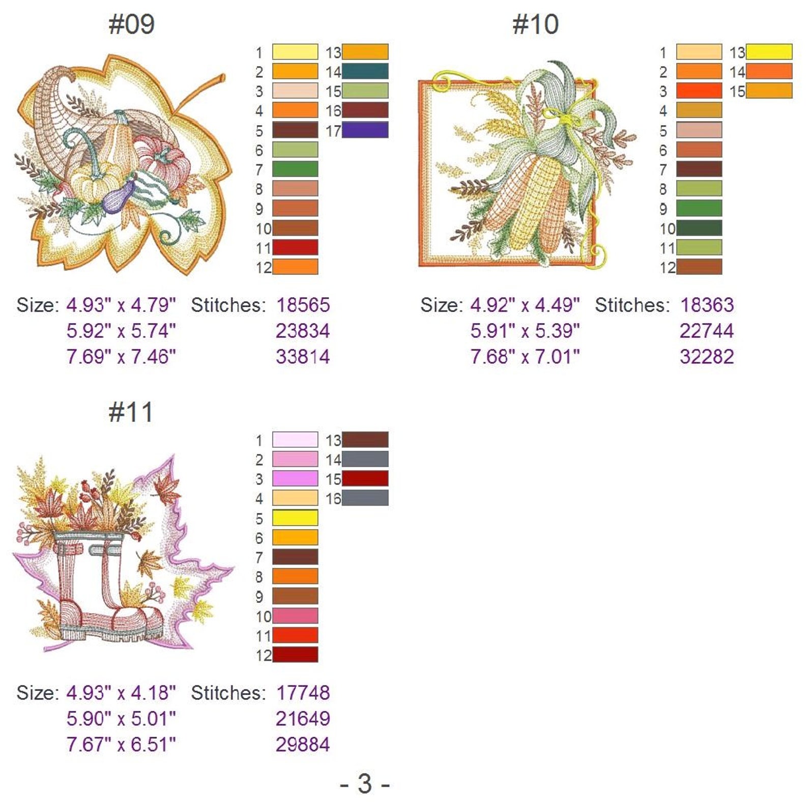 Autumn the Beautiful Machine Embroidery Designs Pack Instant - Etsy