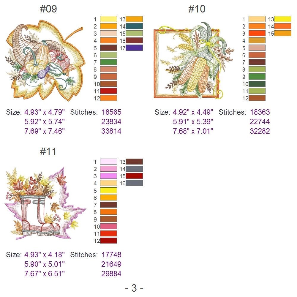 Autumn the Beautiful Machine Embroidery Designs Pack Instant - Etsy