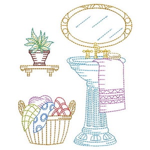 Vintage Bath Time Machine Embroidery Designs Pack Instant Download 4x4 ...