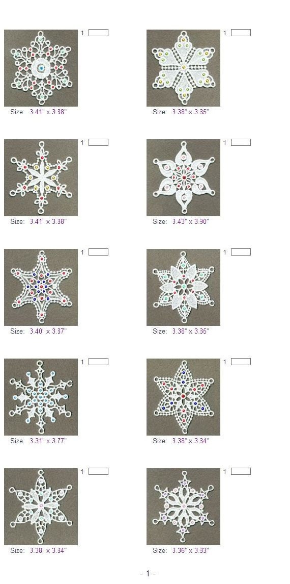 FSL Crystal Snowflakes Free Standing Lace Christmas Machine | Etsy