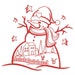 Redwork Country Snowman Machine Embroidery Designs Pack Instant ...