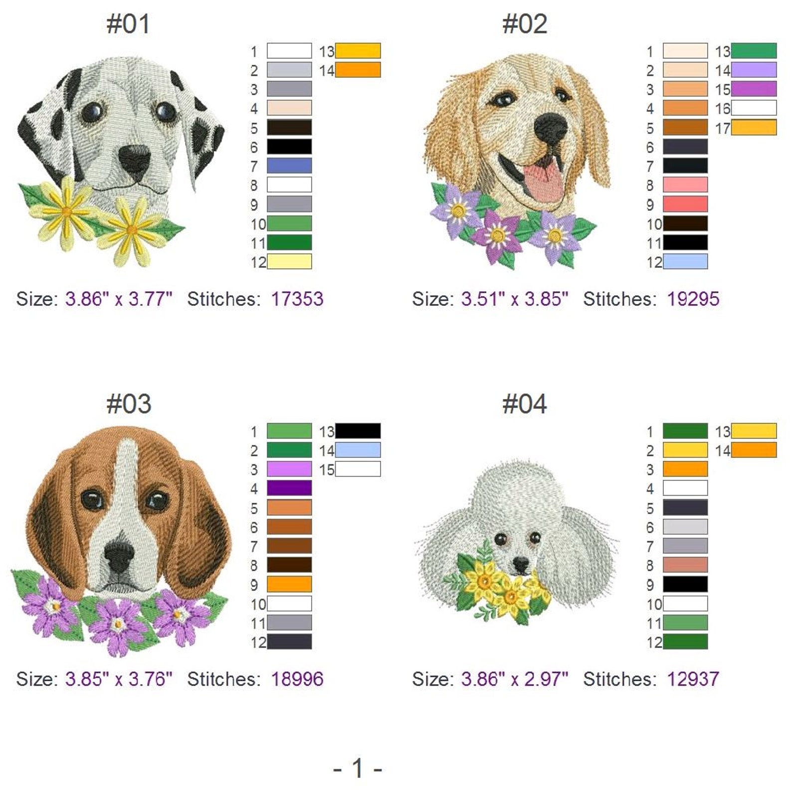 Flower Dogs Machine Embroidery Designs Pack Instant Download - Etsy