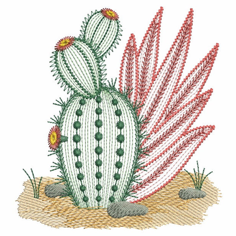 Cactus Machine Embroidery Designs Instant Download 4x4 5x5 - Etsy
