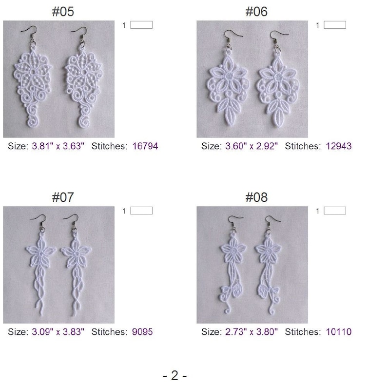 FSL Delicate Earrings Free Standing Lace Machine Embroidery Designs ...