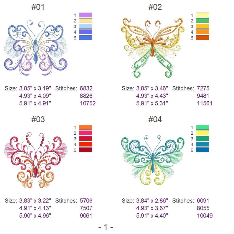 Decorative Butterflies Machine Embroidery Designs Instant - Etsy