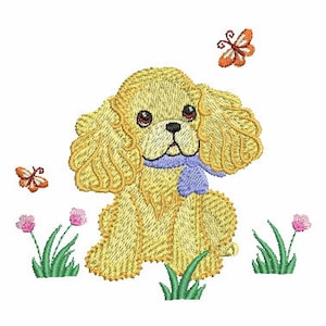 Playful Puppy Machine Embroidery Designs Instant Download 4x4 5x5 Hoop ...