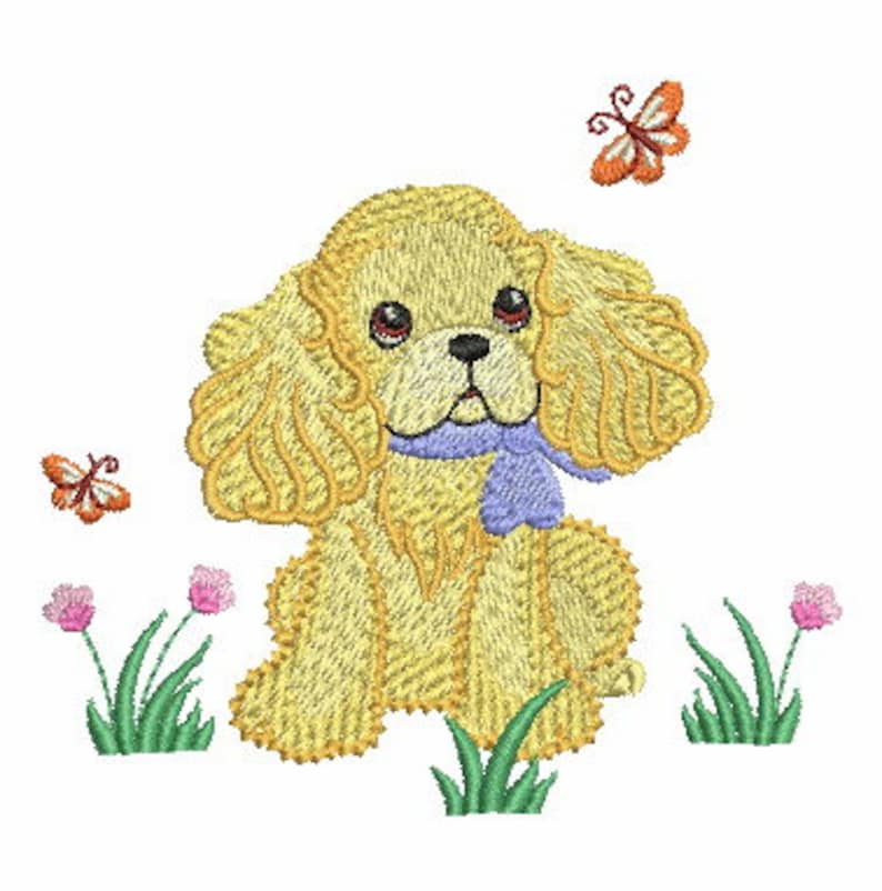 Playful Puppy Machine Embroidery Designs Instant Download 4x4 - Etsy