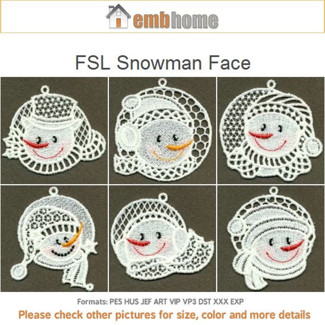 FSL Snowman Face - Free Standing Lace Machine Embroidery Designs ...