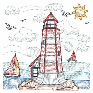 Lighthouses Machine Embroidery Designs Pack Instant Download 5x5 6x6 ...