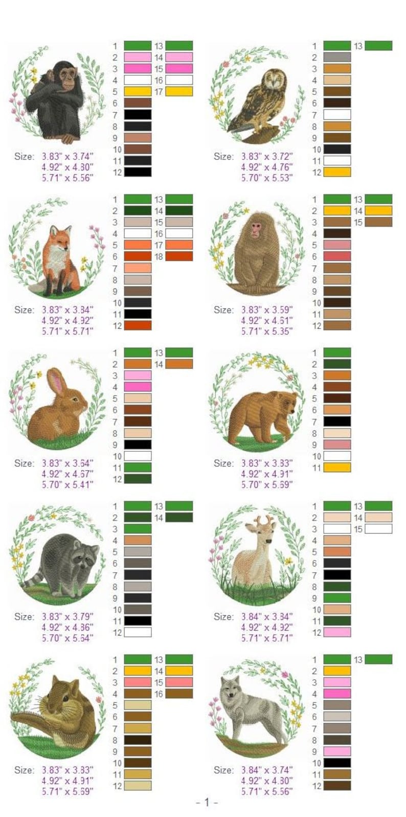 Realistic Woodland Animals Machine Embroidery Designs Pack - Etsy