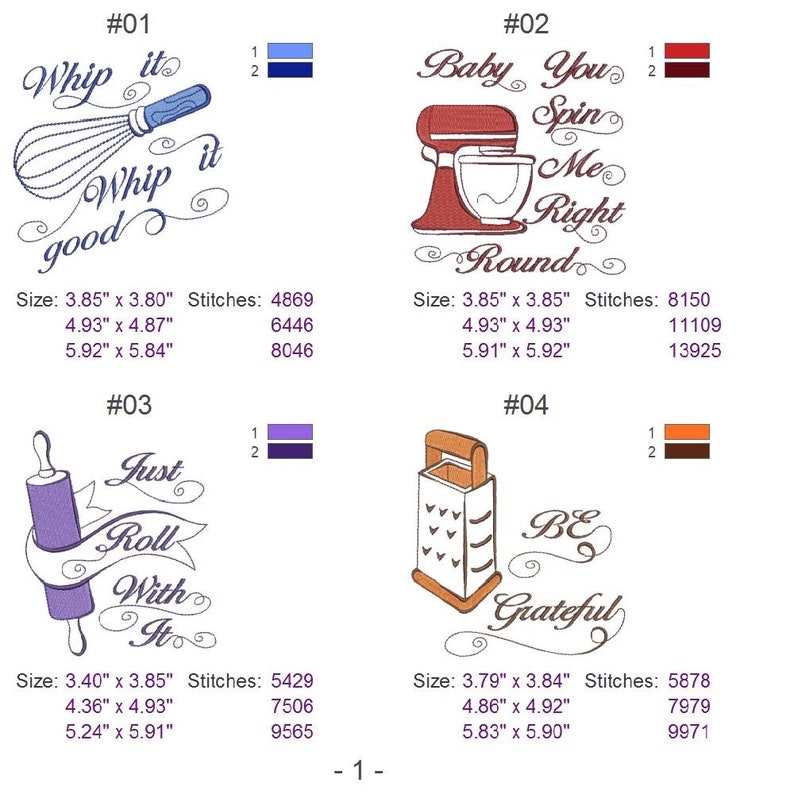 Kitchen Rules Machine Embroidery Designs Instant Download 4x4 5x5 6x6 ...