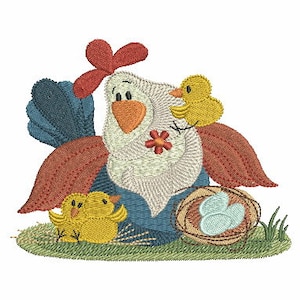 Country Chicken Machine Embroidery Designs Instant Download 4x4 Hoop 10 ...