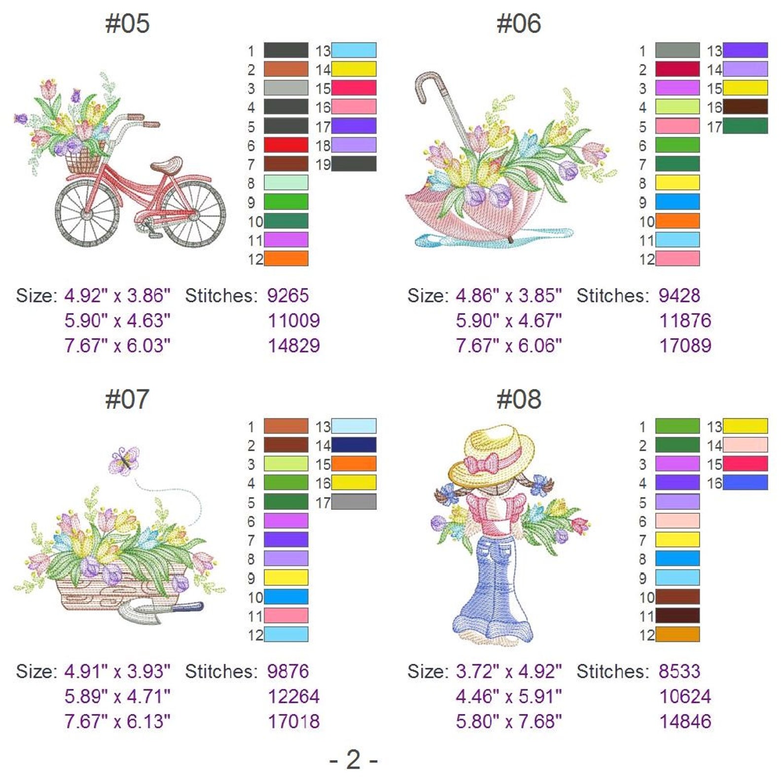 Spring Has Sprung Embroidery Designs Pack Instant Download 5x5 - Etsy