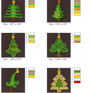 FSL Christmas Tree Ornaments Free Standing Lace Machine Embroidery ...