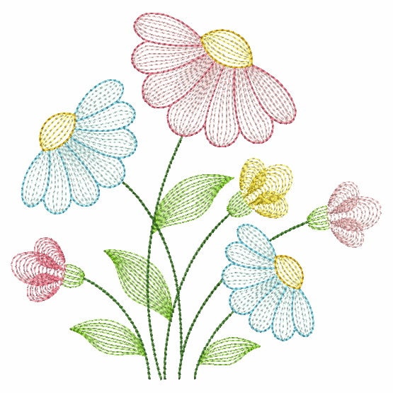 Rippled Floral Delight Machine Embroidery Designs Instant Download 4x4 ...