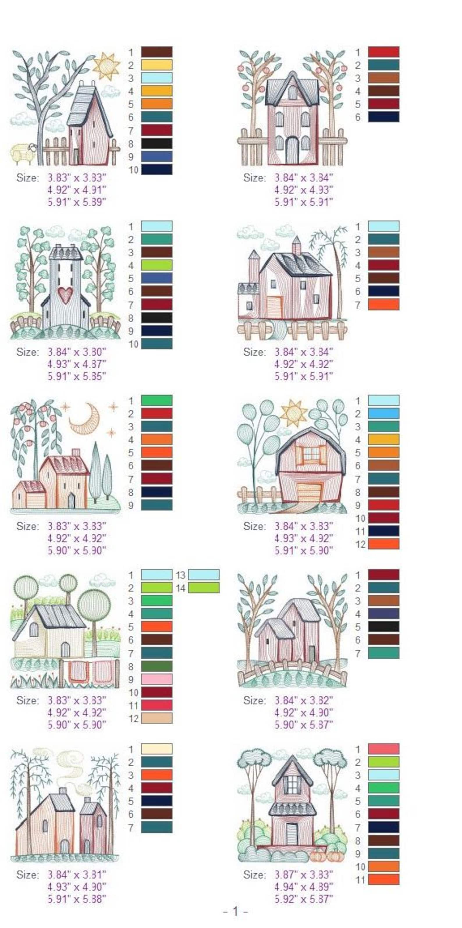 Country Farmhouse Machine Embroidery Designs Instant Download - Etsy