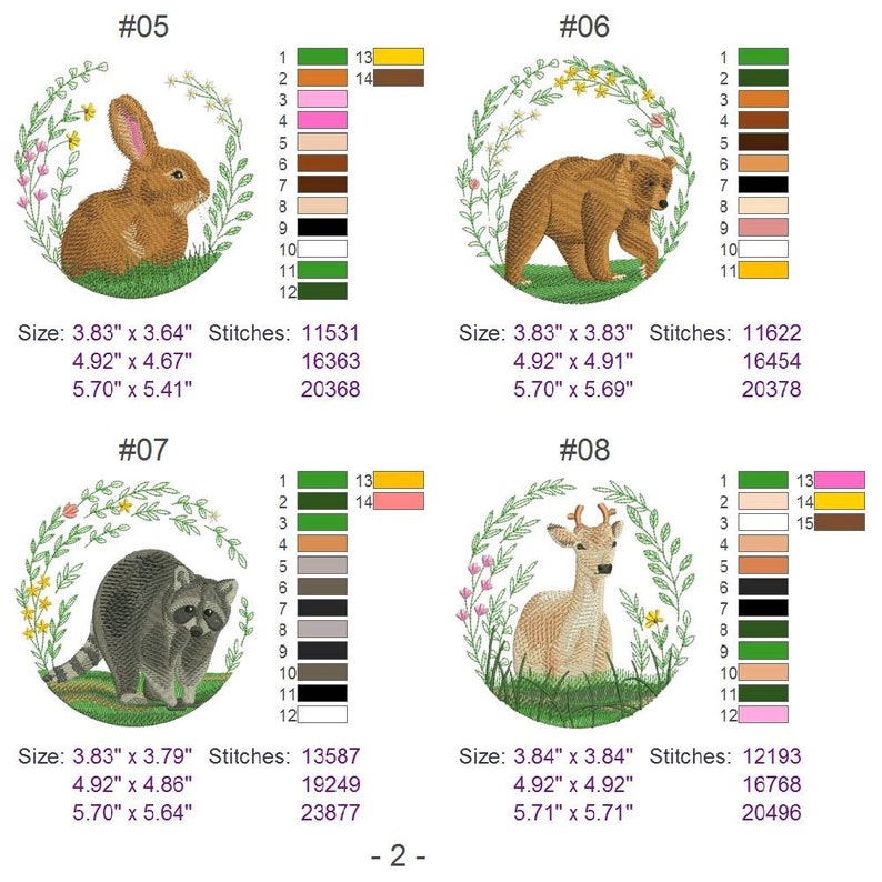 Realistic Woodland Animals Machine Embroidery Designs Pack - Etsy