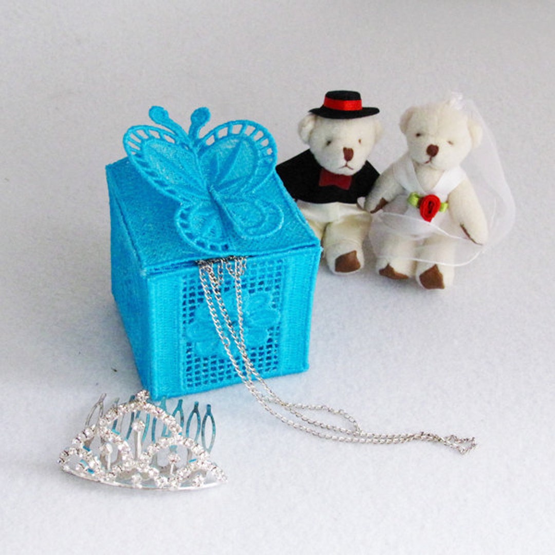 3D FSL Cross Gift Box Free Standing Lace Butterfly Flower Machine ...
