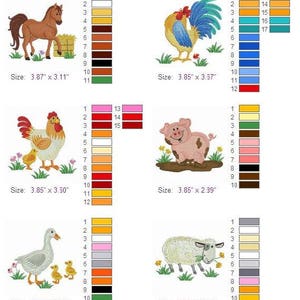 On the Farm Cute Animal Machine Embroidery Designs Instant - Etsy