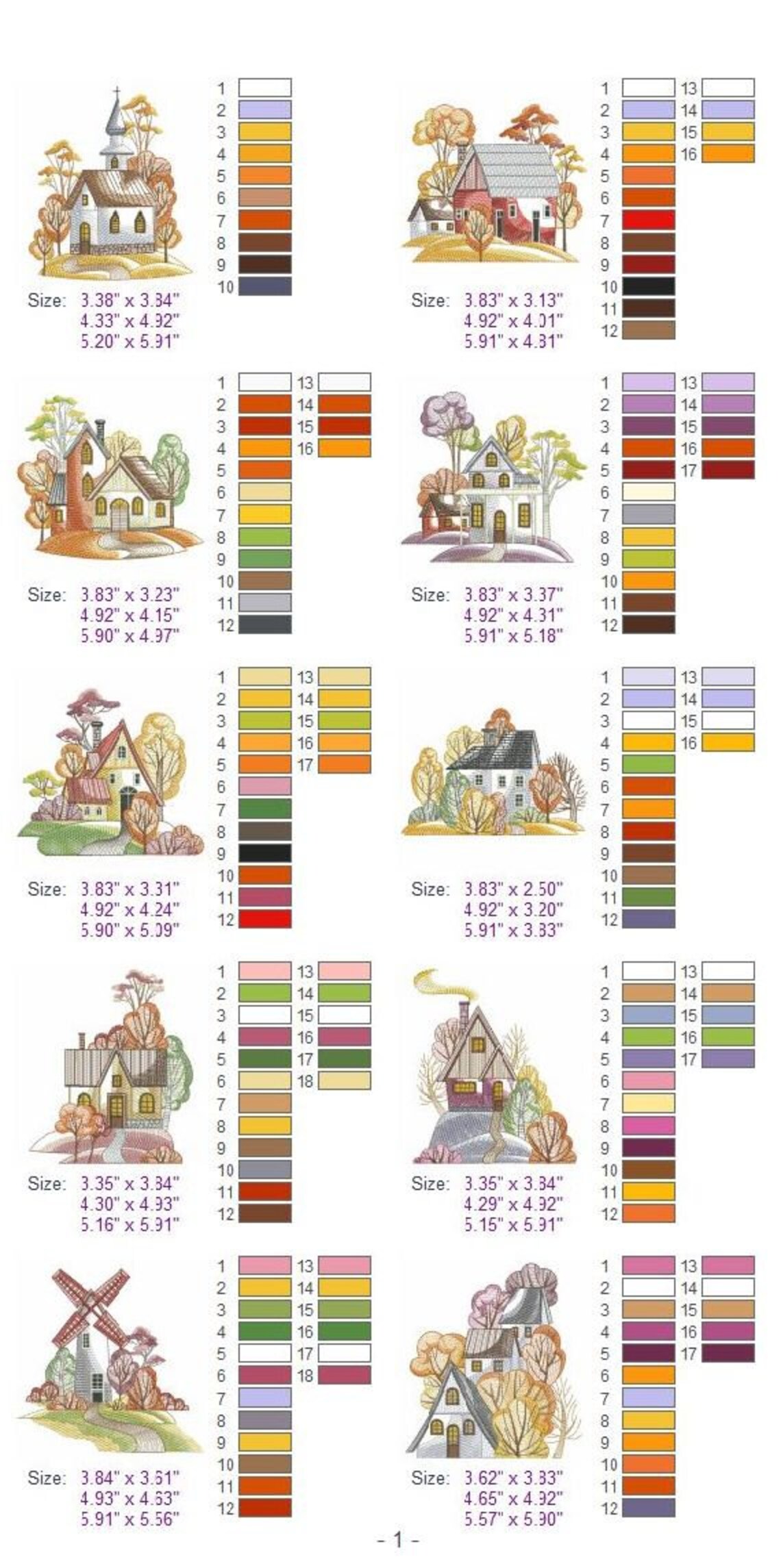 Fall Cabin Scene Machine Embroidery Designs Pack Instant - Etsy