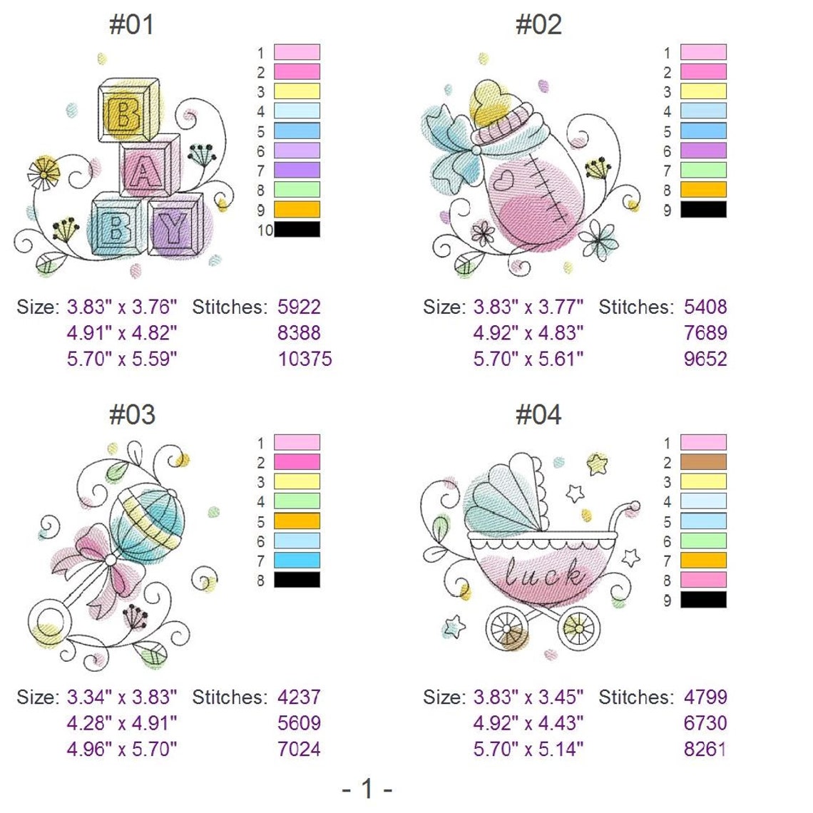 Doodle Baby Machine Embroidery Designs Instant Download 4x4 5x5 6x6 ...