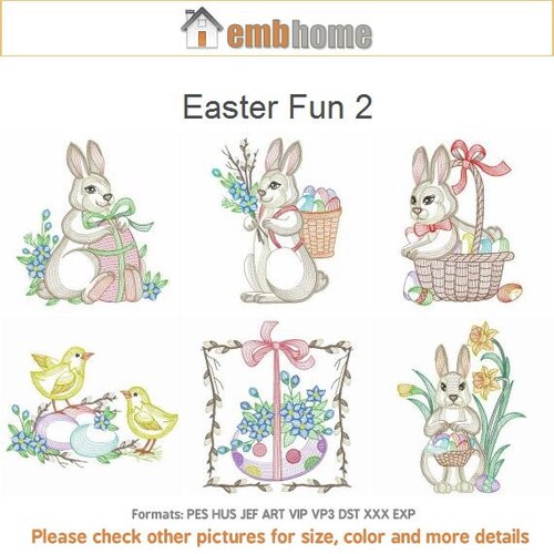Vintage Easter Machine Embroidery Designs Pack Instant - Etsy