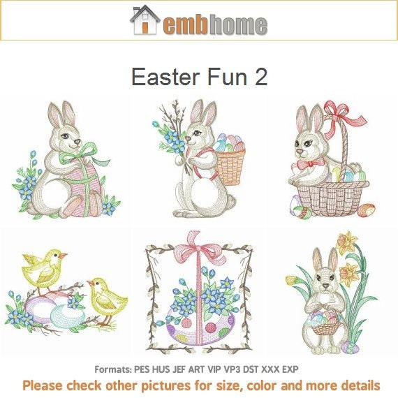 Easter Fun Machine Embroidery Designs Pack Instant Download - Etsy