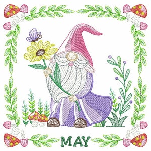 Months of the Year Gnome Embroidery Designs Instant Download - Etsy