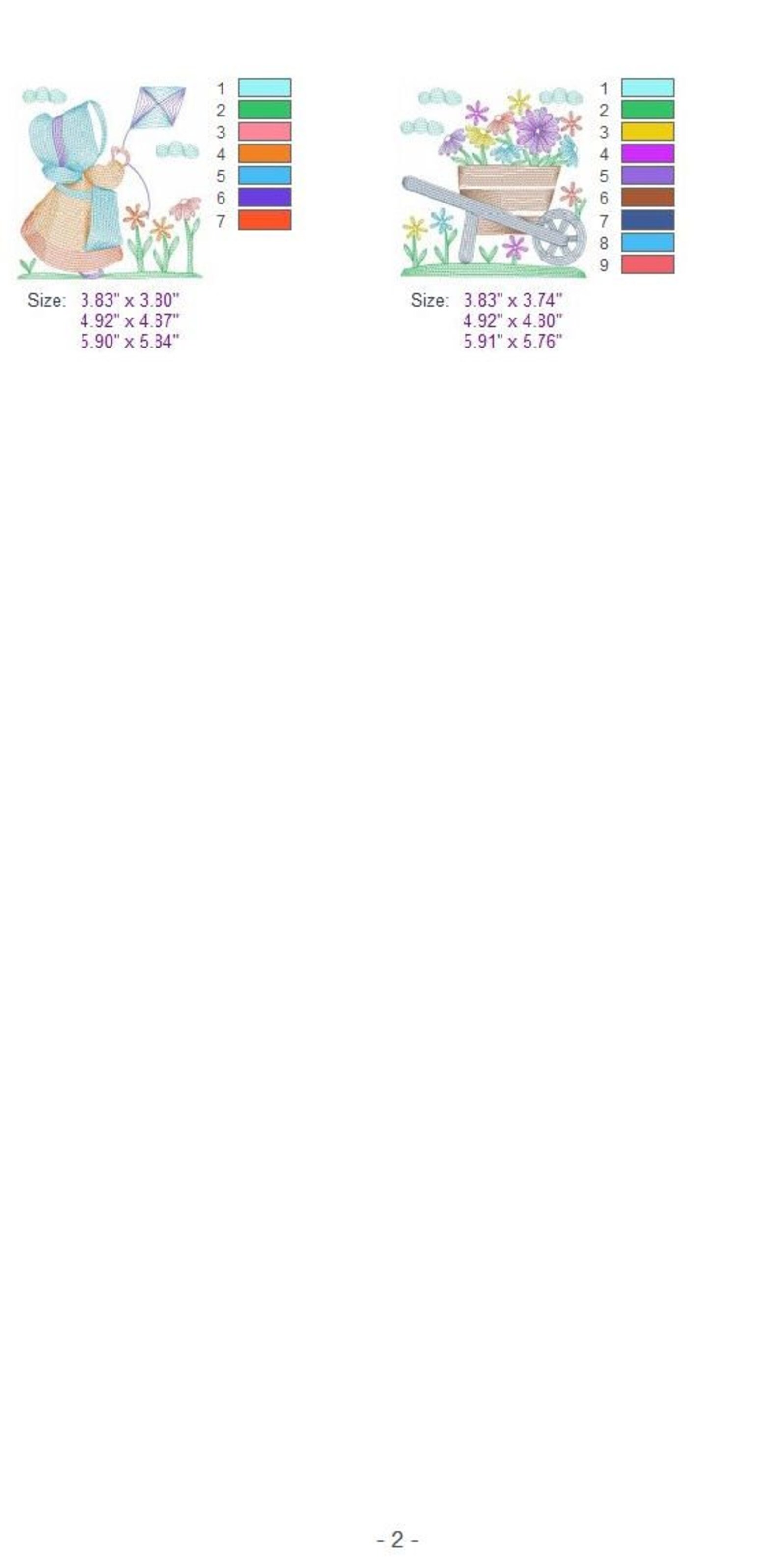 Sunbonnet Sue Machine Embroidery Designs Instant Download 4x4 - Etsy