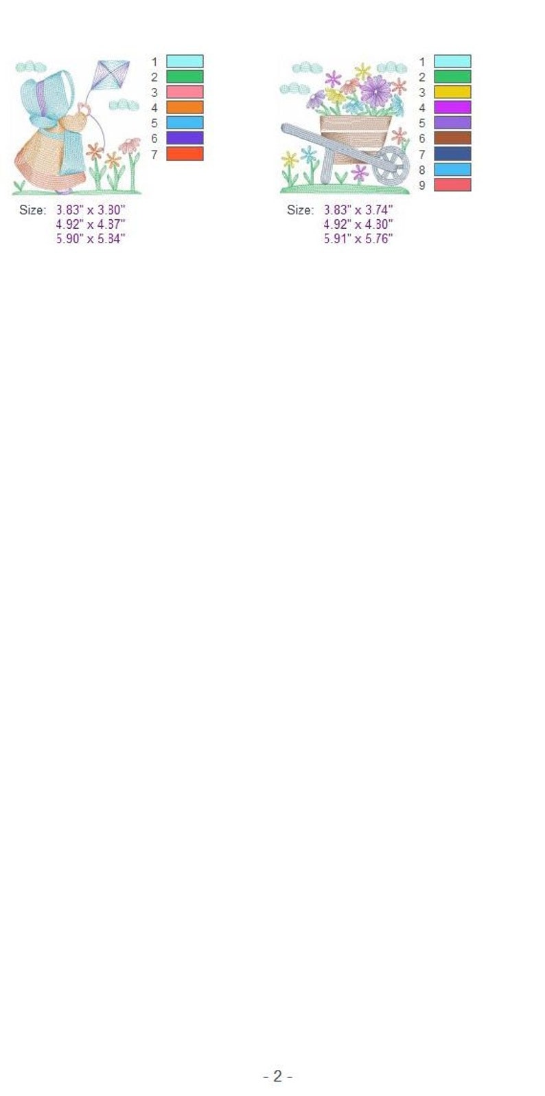 Sunbonnet Sue Machine Embroidery Designs Instant Download 4x4 5x5 6x6 ...