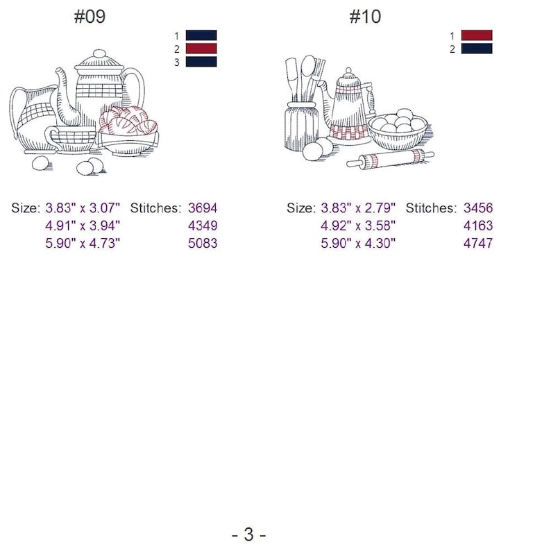 Vintage in My Kitchen Machine Embroidery Designs Pack Instant Download ...