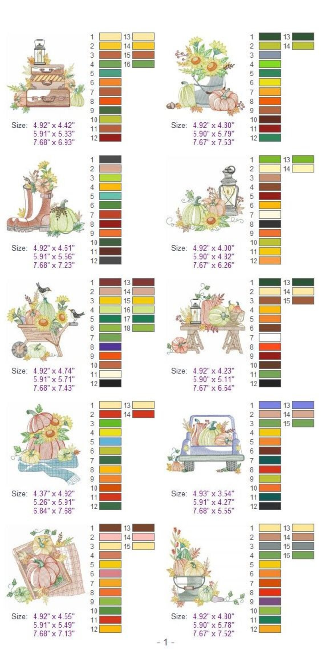 Autumn the Beautiful Machine Embroidery Designs Pack Instant - Etsy