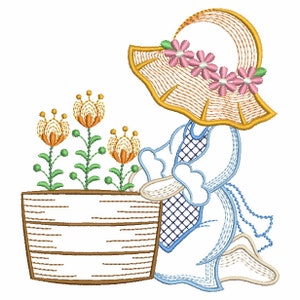 Vintage Sunbonnets Machine Embroidery Designs Instant Download 4x4 5x5 ...