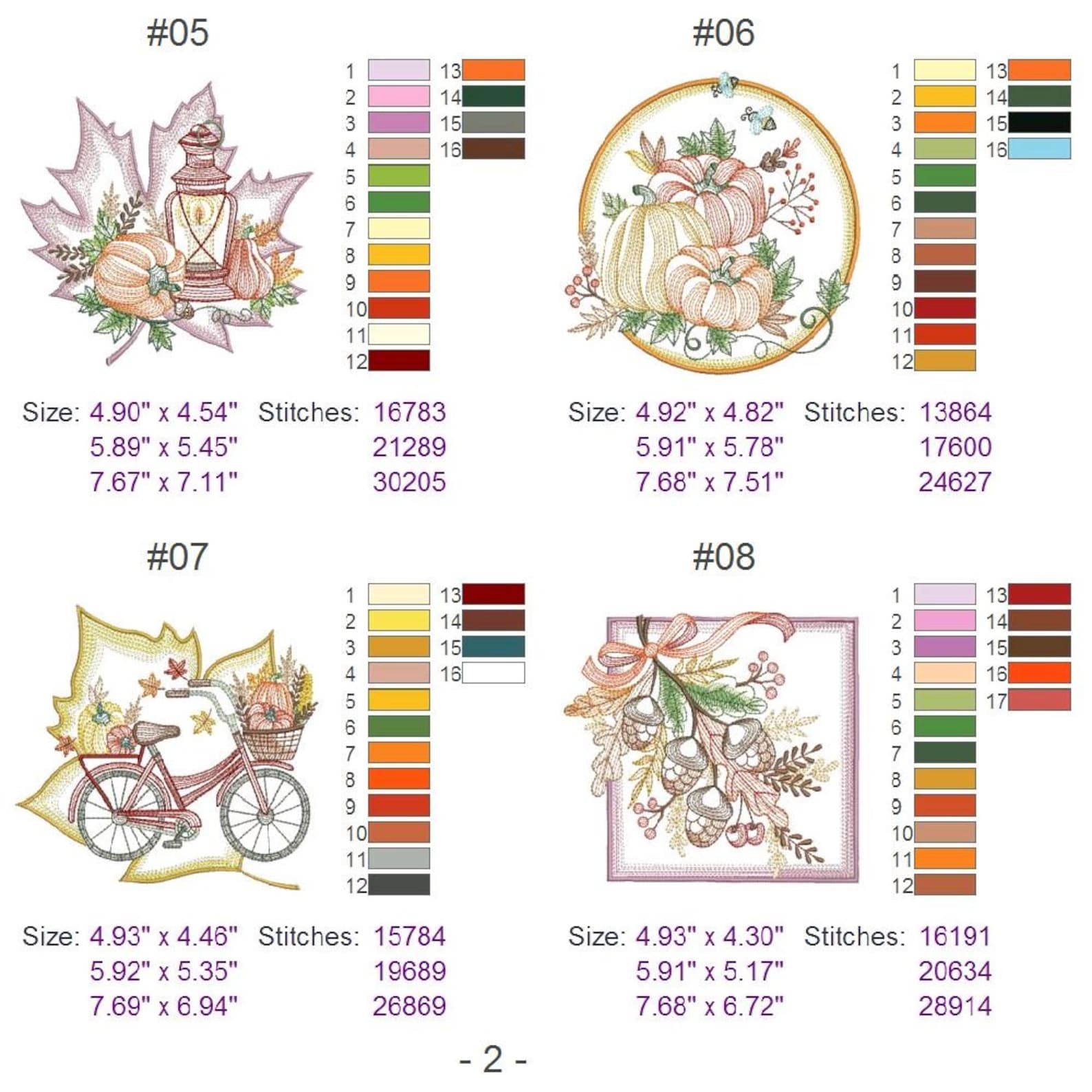 Autumn the Beautiful Machine Embroidery Designs Pack Instant Download ...