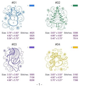 Christmas Swirls Machine Embroidery Designs Pack Instant Download 4x4 ...