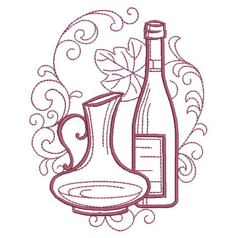 Wine and Grapes Machine Embroidery Designs Instant Download 4x4 5x5 6x6 ...