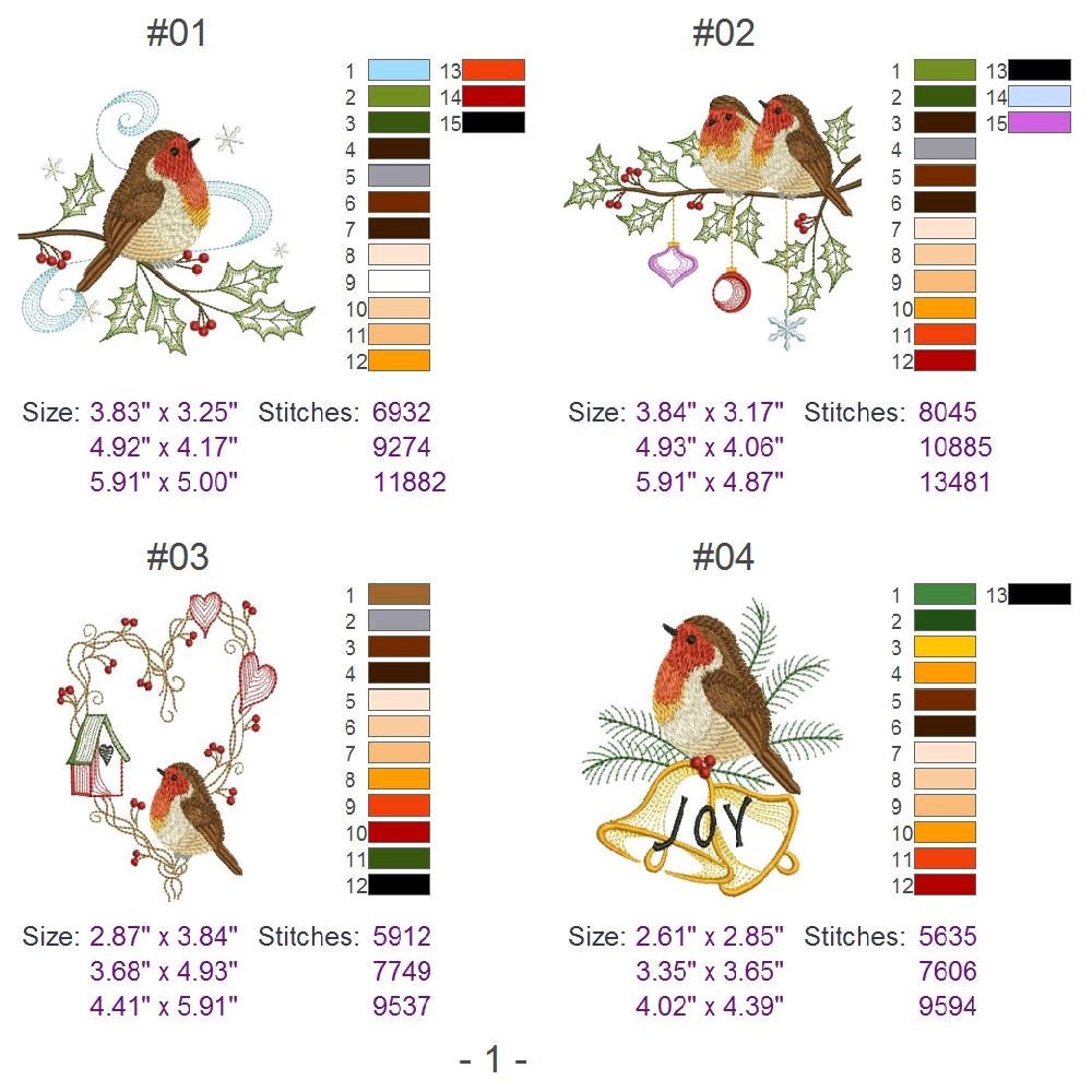 Christmas Robin Machine Embroidery Designs Instant Download - Etsy