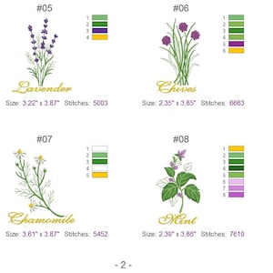 Kitchen Herbs Machine Embroidery Designs Instant Download 4x4 Hoop 10 ...