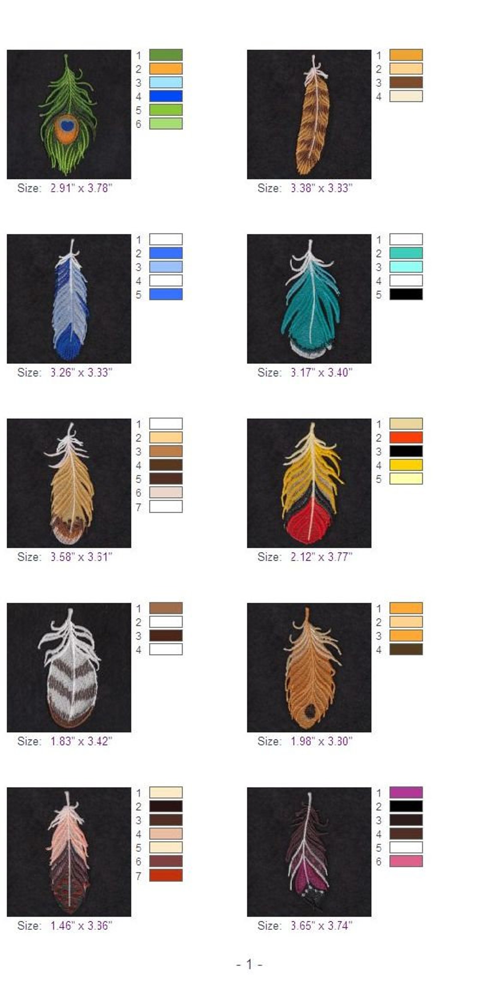 FSL Feathers Free Standing Lace Machine Embroidery Designs - Etsy