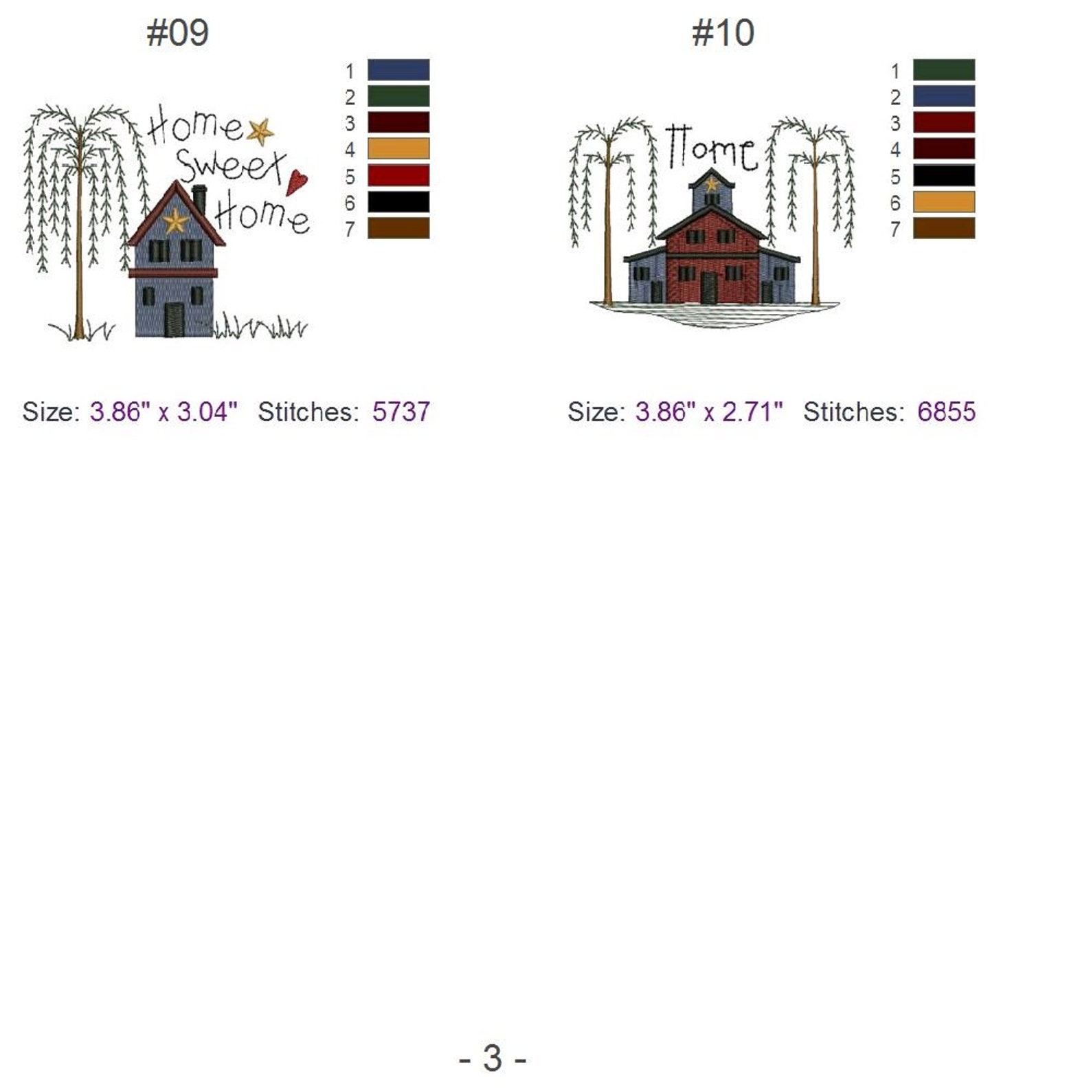 Country Home Primitive Machine Embroidery Designs Pack Instant - Etsy