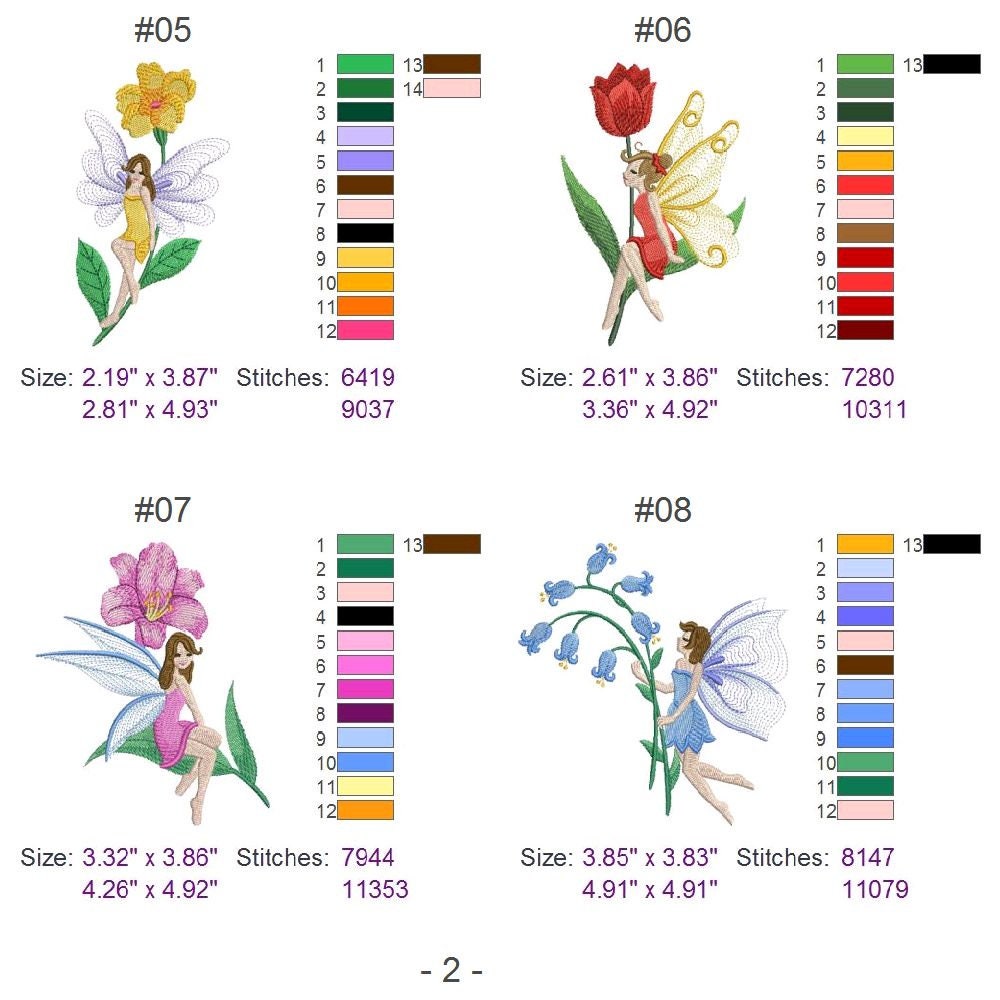 Flower Fairy Machine Embroidery Designs Pack Instant Download - Etsy