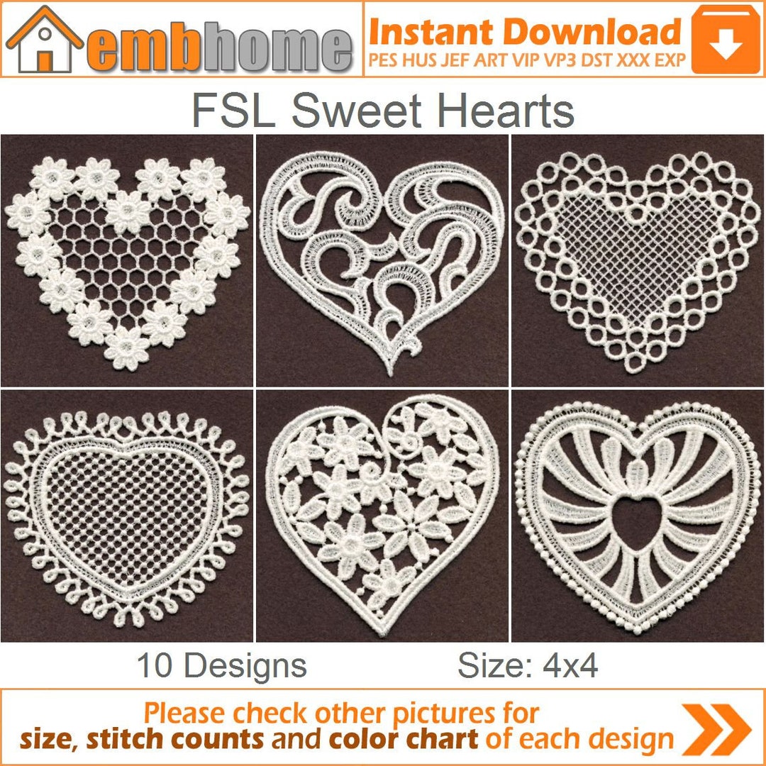 FSL Sweet Hearts Free Standing Lace Valentine Love Ornament Machine ...