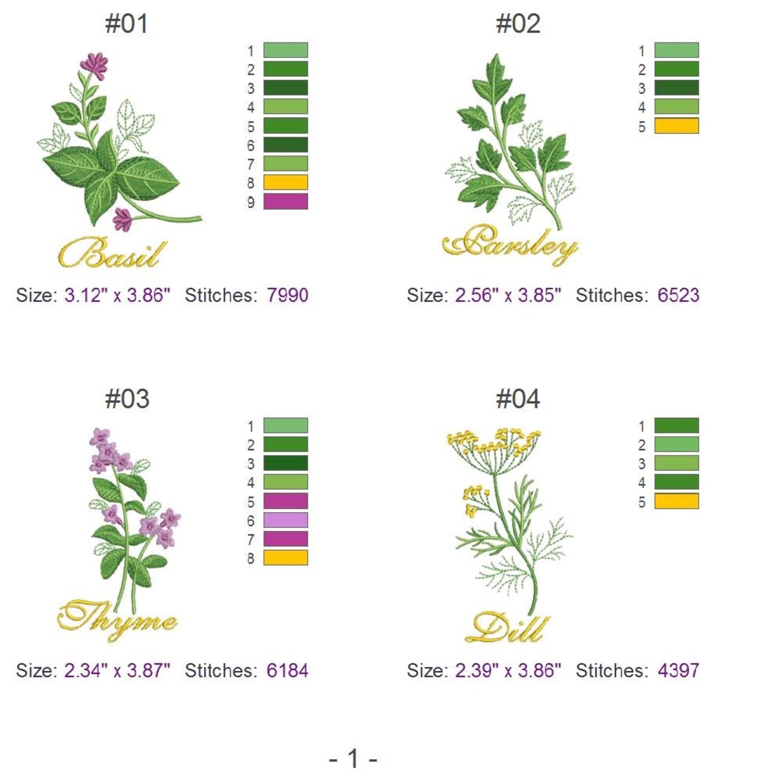 Kitchen Herbs Machine Embroidery Designs Instant Download 4x4 - Etsy ...