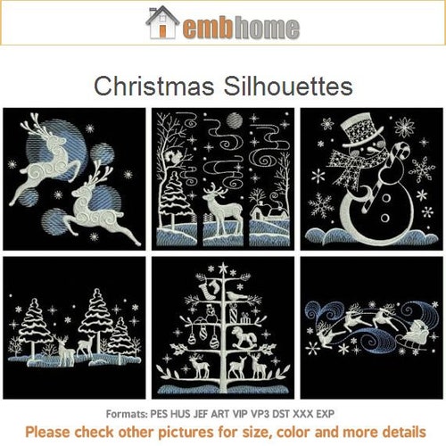 Winter Wonderland Silhouettes Machine Embroidery Designs Pack - Etsy