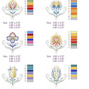 Rosemaling Floral Machine Embroidery Designs Pack Instant Download 4x4 ...