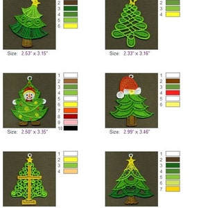 FSL Christmas Trees Ornament Free Standing Lace Machine Embroidery ...