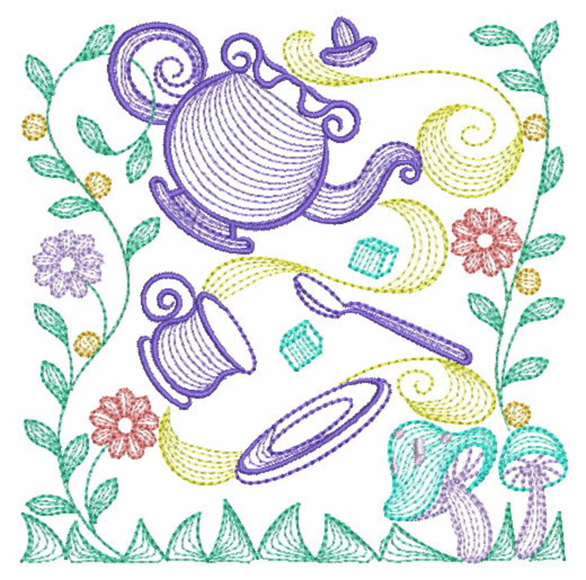 Alice in Wonderland Machine Embroidery Designs Pack Instant Download ...