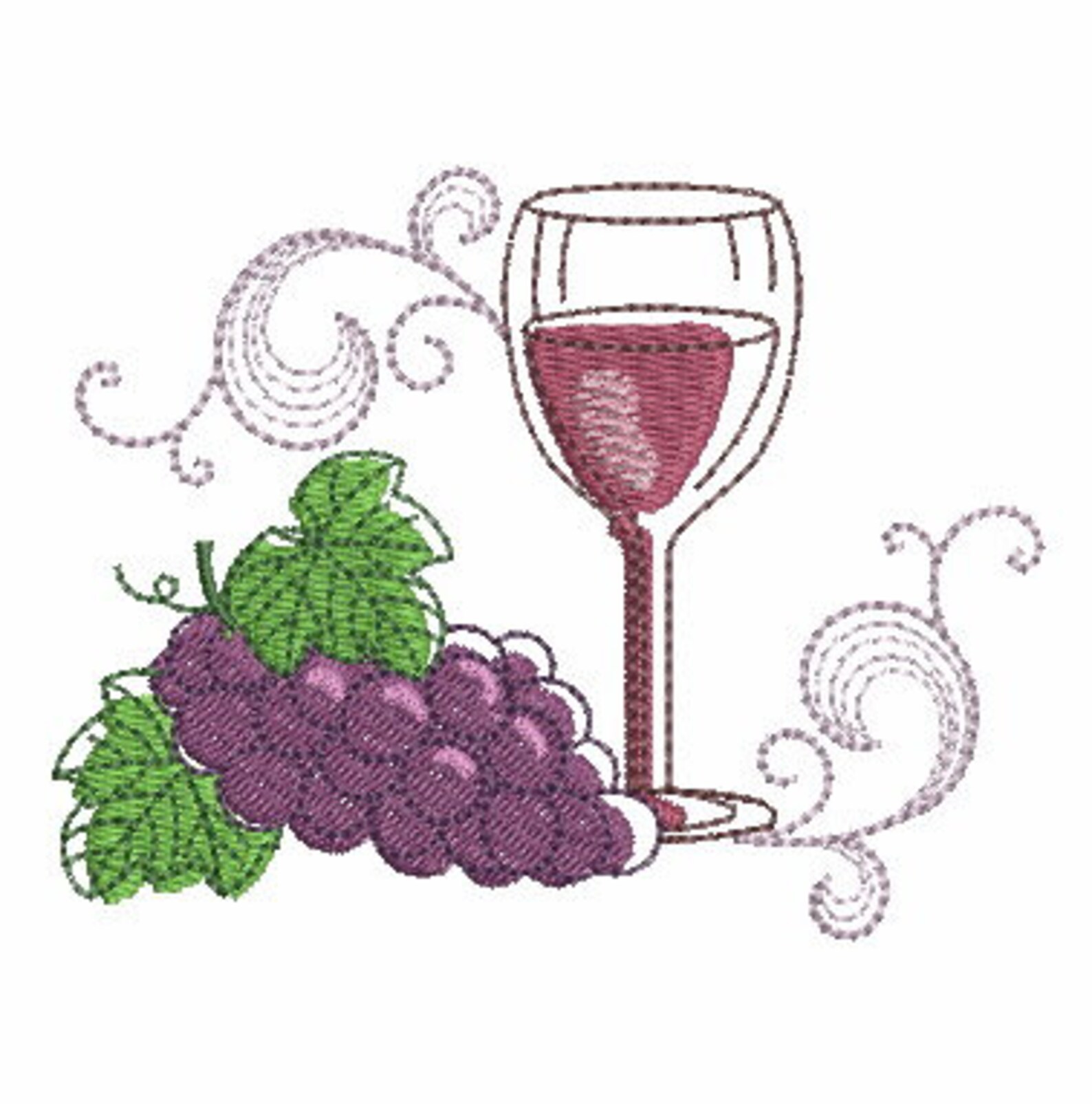 Wine and Grapes Machine Embroidery Designs Instant Download 4x4 5x5 6x6 ...
