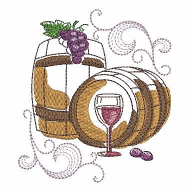 Wine and Grapes Machine Embroidery Designs Instant Download 4x4 5x5 6x6 ...