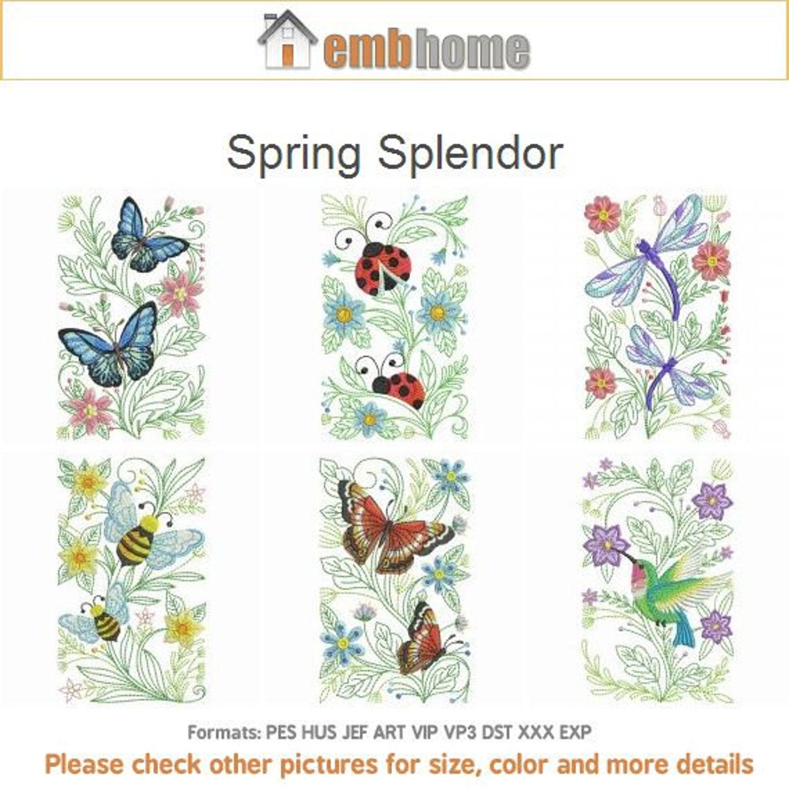 Spring Splendor Pack Machine Embroidery Designs Instant - Etsy